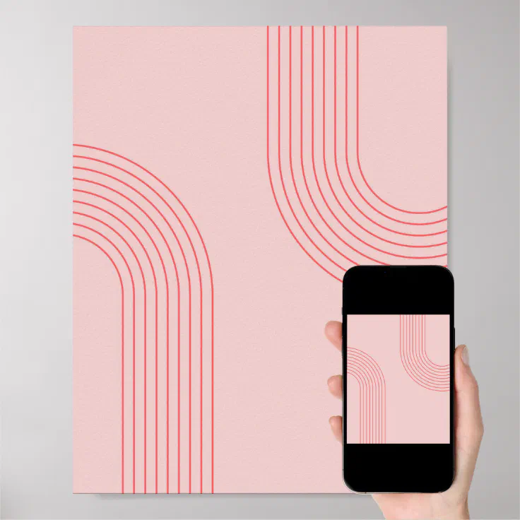 Boho Vintage Pink and Red Rainbow Arch 3 Poster | Zazzle