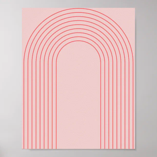 Boho Vintage Pink and Red Rainbow Arch 4 Poster | Zazzle