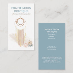 Boho Watercolor Macrame Wall Hanging Business Card | Zazzle