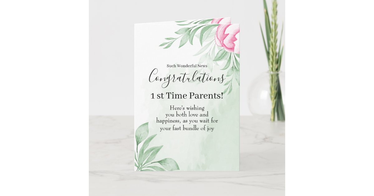 Boho Watercolor Pregnancy Congratulation Card | Zazzle