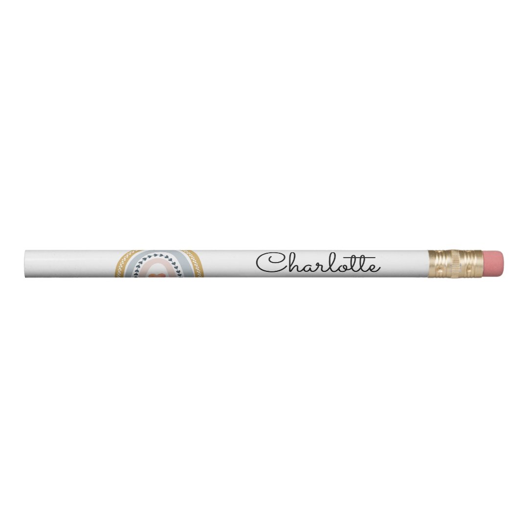 Boho Watercolor Rainbow Kid's Personalized Pencil | Zazzle