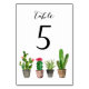 Boho Watercolor Succulents Table Numbers Card 5 | Zazzle
