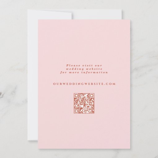 Boho Wavy Blush & Terracotta QR Code Wedding Invitation | Zazzle