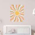 Boho Wavy Sun Rays Retro Design Poster | Zazzle