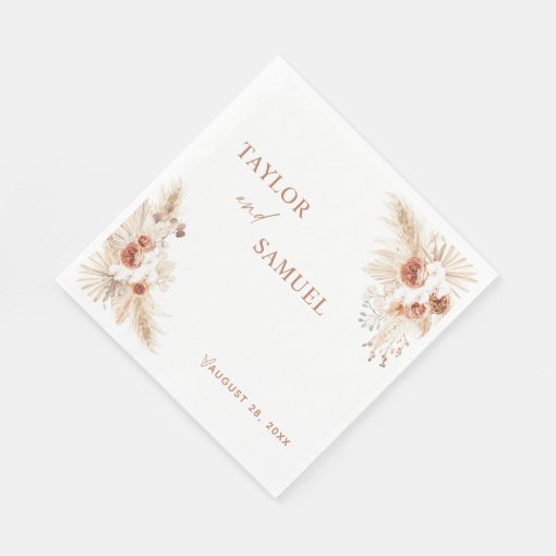 Boho Wedding Cocktail Paper Napkin | Zazzle