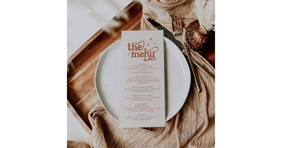 Boho Wedding Menu | Zazzle