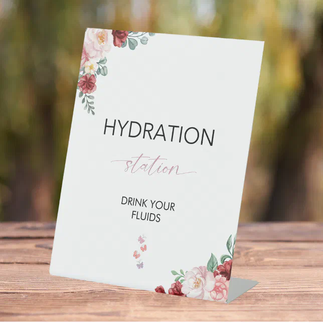 Boho Wedding Nurse Hydration Station Drink Pedestal Sign | Zazzle