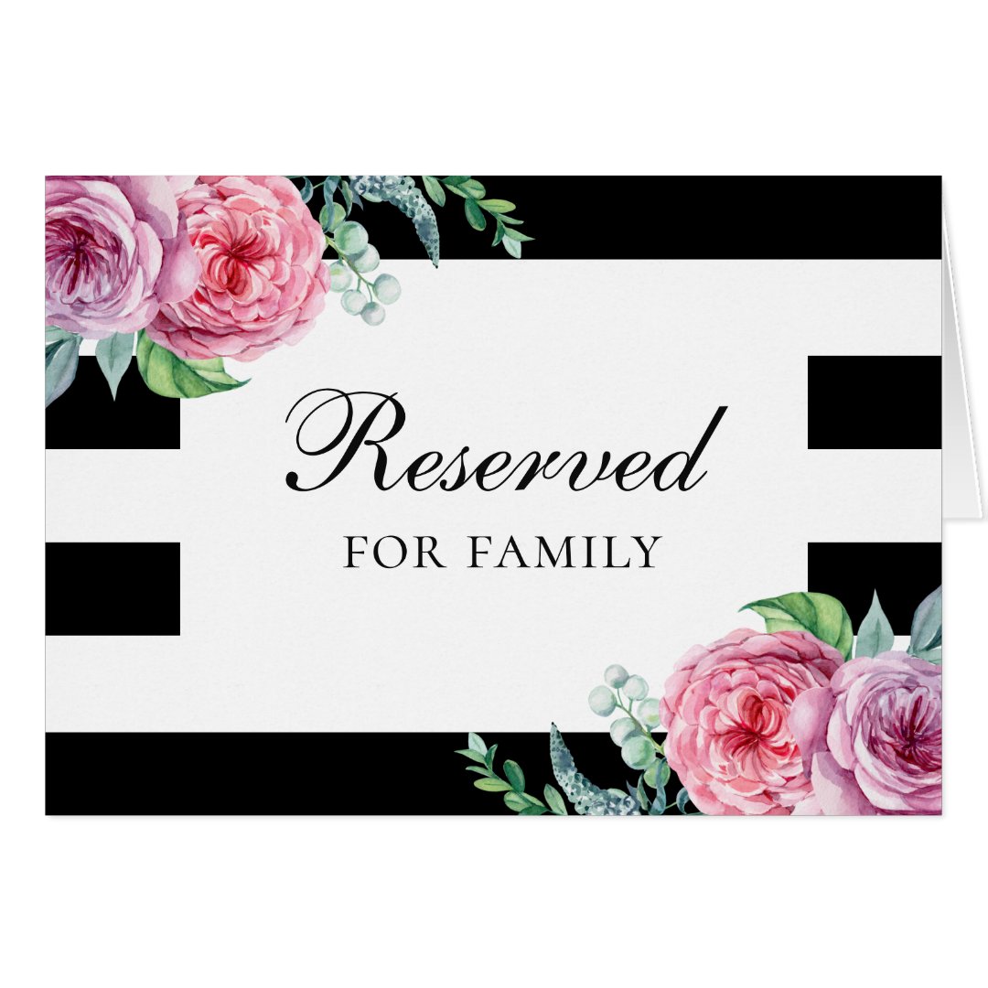 Boho wedding reserved sign. Pink garden flowers | Zazzle