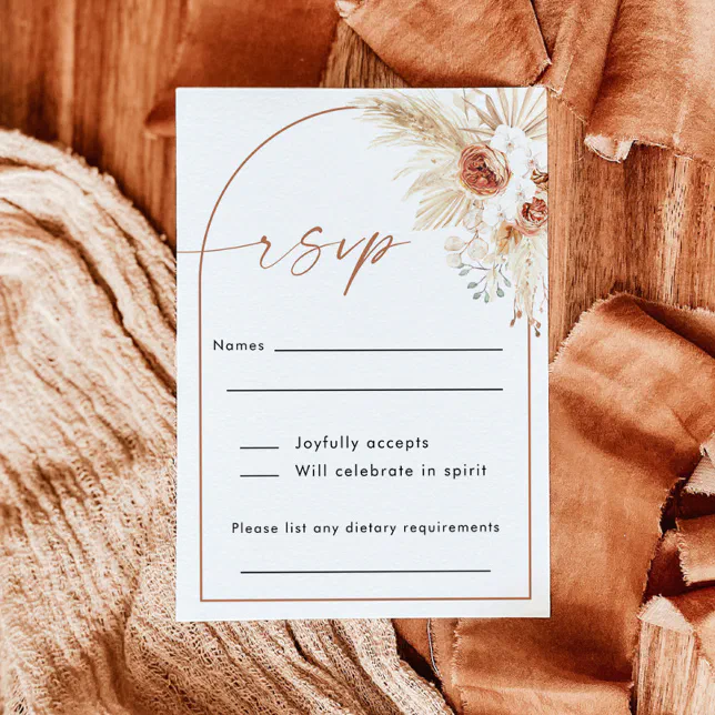 Boho Wedding RSVP Card | Vertical Response Card | Zazzle
