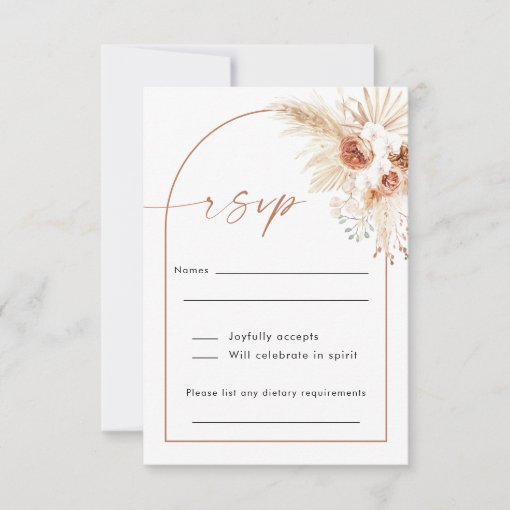 Boho Wedding RSVP Card | Vertical Response Card | Zazzle