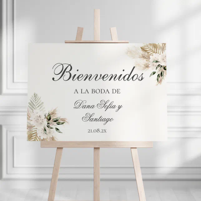 Boho Wedding Spanish Welcome sign | Zazzle