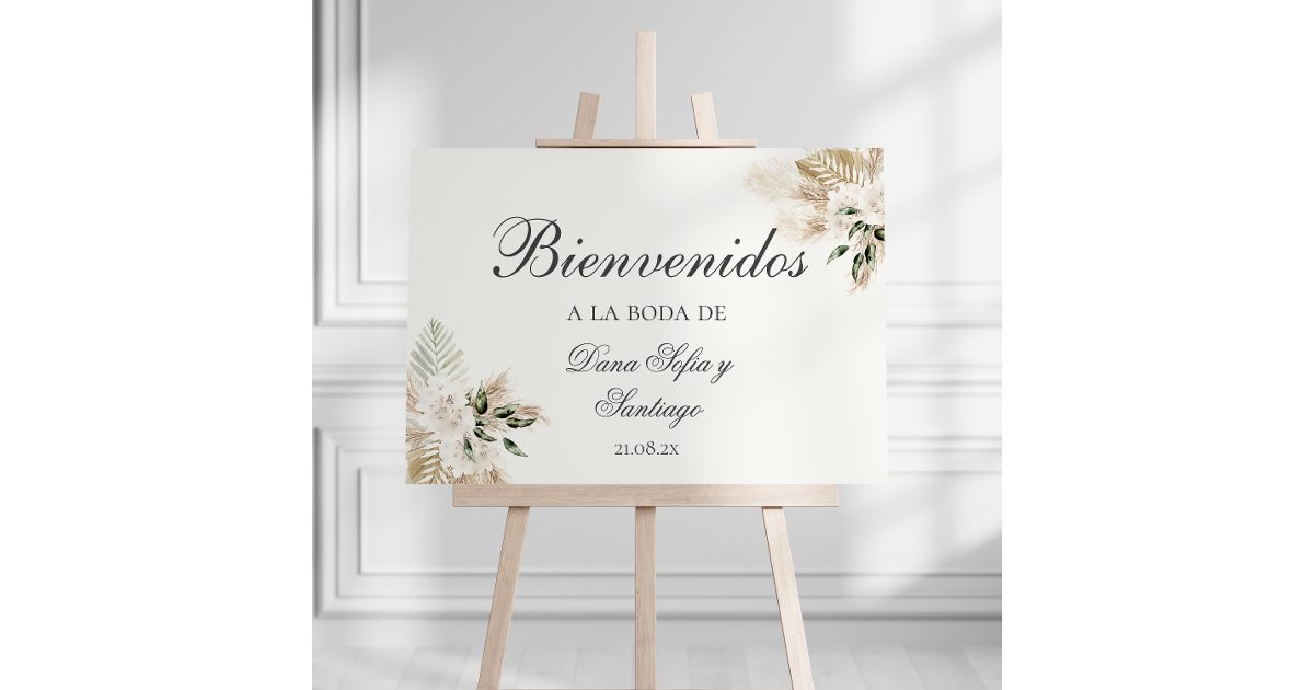 Boho Wedding Spanish Welcome sign | Zazzle