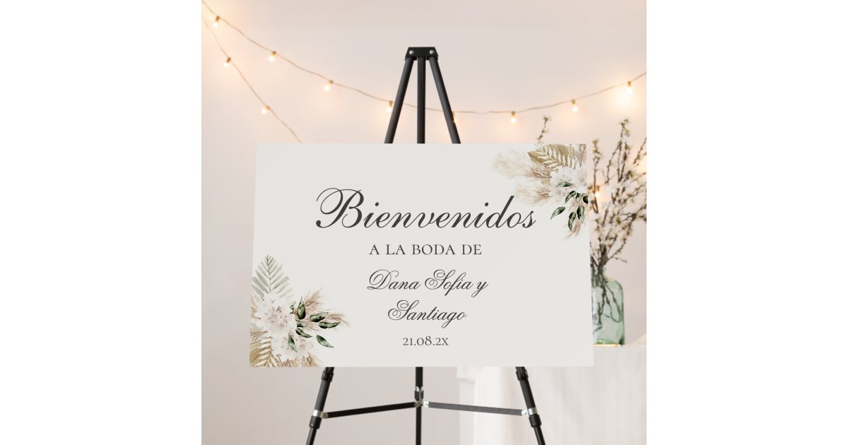 Boho Wedding Spanish Welcome sign | Zazzle
