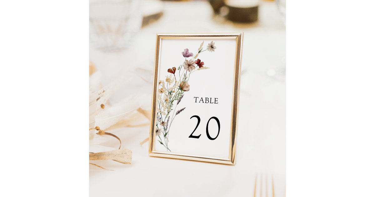 Boho Wedding Table Number | Zazzle