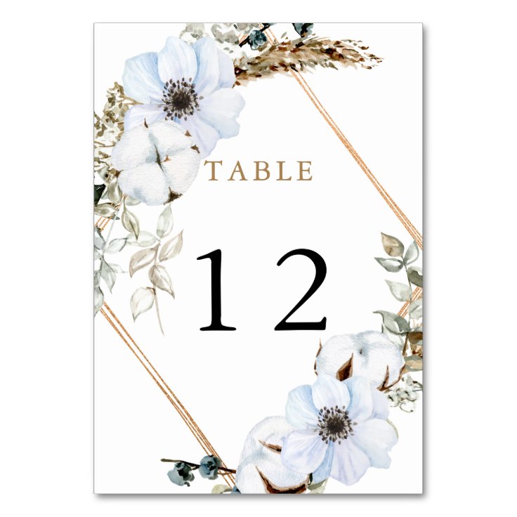 Boho Wedding Table Number Frame Fall Terracotta | Zazzle