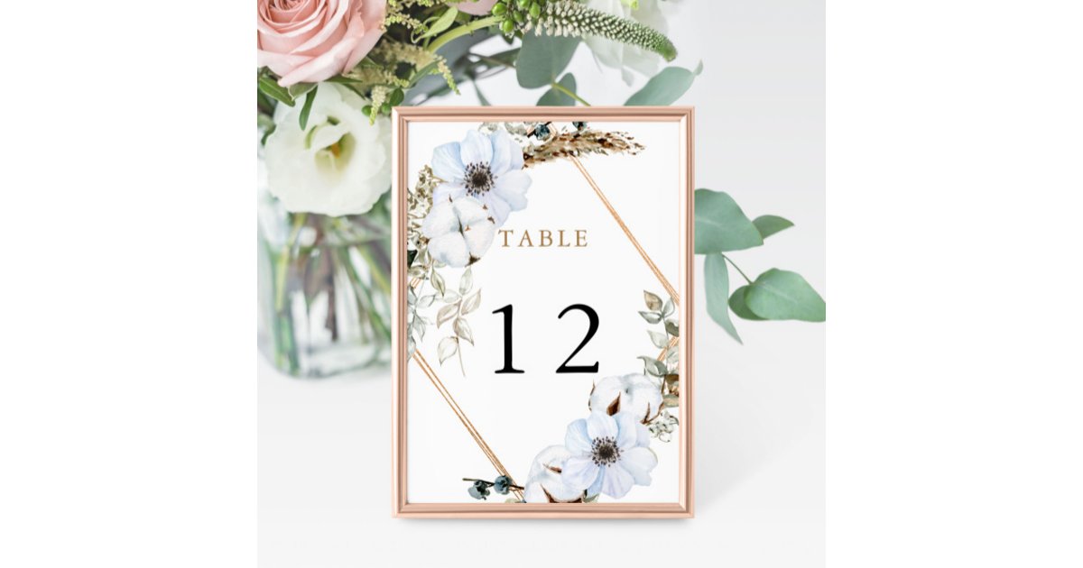 Boho Wedding Table Number Frame Fall Terracotta | Zazzle