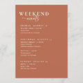 Boho Wedding Welcome Bag Letter Timeline Card | Zazzle