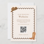 Boho Western Ampersand Wavy Frame Qr Code Wedding Invitation | Zazzle