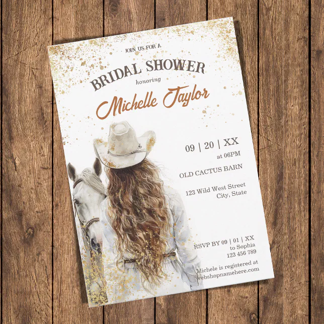 Boho Western Bride Wild West Country Cowgirl Invitation | Zazzle