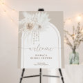 Boho White Boho Floral Arch Welcome Sign | Zazzle
