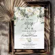 Boho White Roses Greenery and Gold Open House Invitation | Zazzle