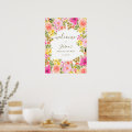 Boho wild flowers garden bridal shower welcome poster | Zazzle