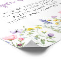 Boho Wildflower Diaper Raffle Drop Off Baby Shower Poster | Zazzle