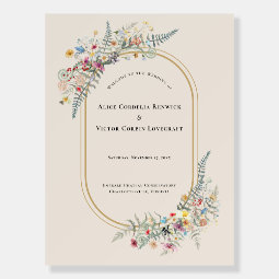 Boho Wildflower Fern Beige Wedding Welcome Sign | Zazzle
