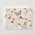 Boho Wildflower Floral Butterfly QR Code Wedding RSVP Card | Zazzle