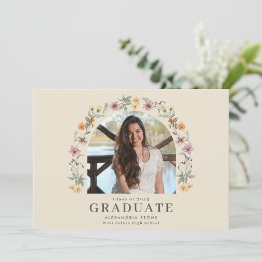 Boho Wildflower Girl High School Graduation | Zazzle