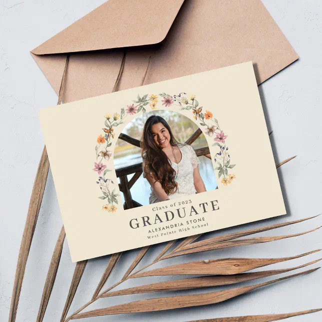 Boho Wildflower Girl High School Graduation | Zazzle