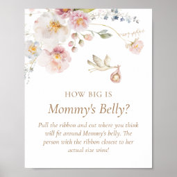 Boho Wildflower How big is Mommy's Belly Sign | Zazzle