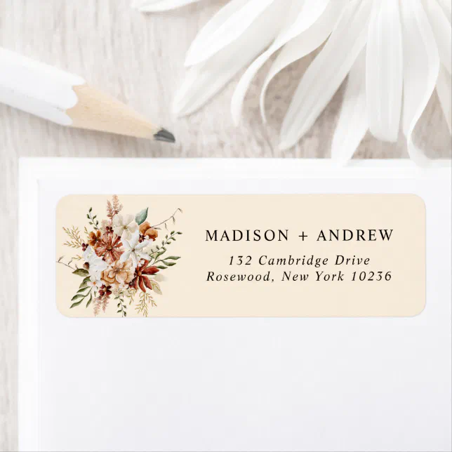 Boho Wildflower Label | Zazzle