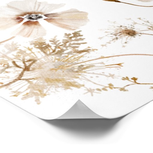 Boho Wildflower Love Blooms Poster | Zazzle