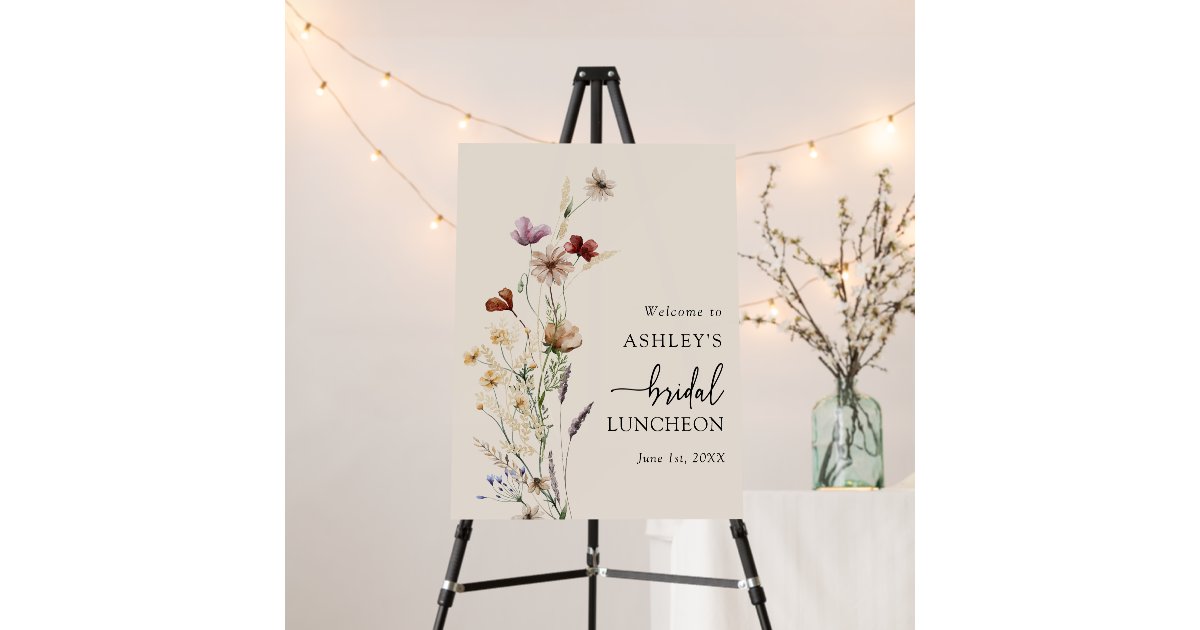 Boho Wildflower Luncheon Foam Board | Zazzle