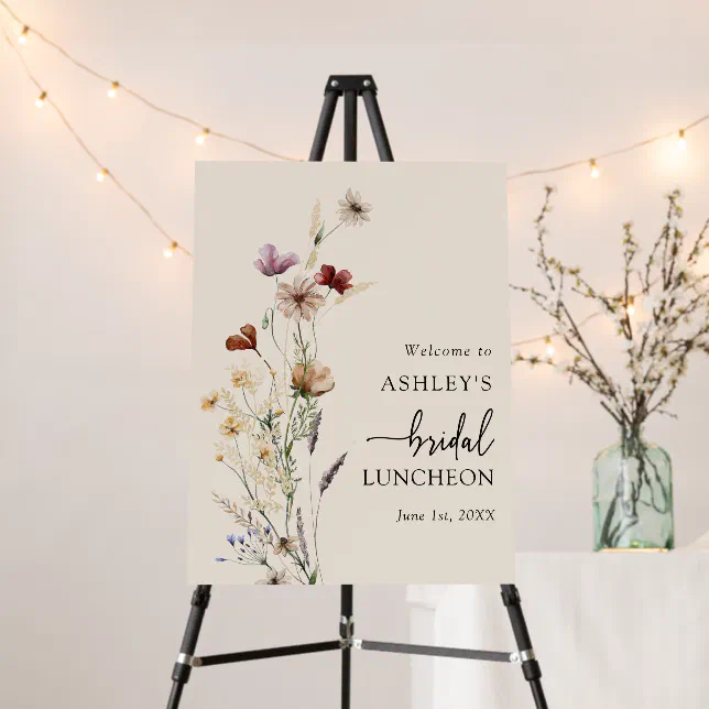 Boho Wildflower Luncheon Foam Board | Zazzle