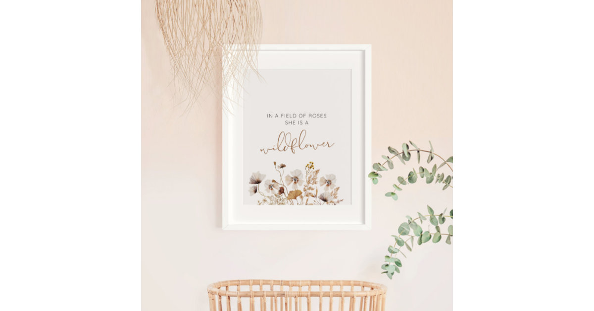 Boho Wildflower Poster | Zazzle