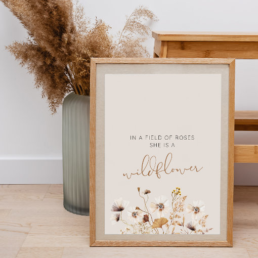 Boho Wildflower Poster | Zazzle