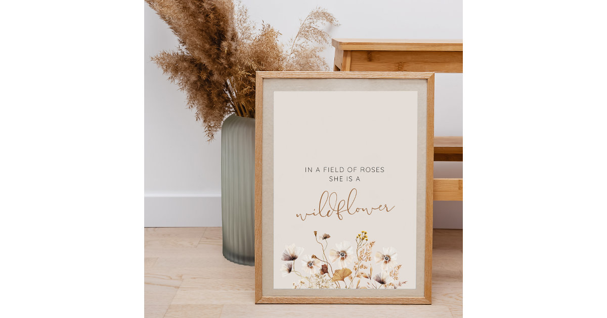Boho Wildflower Poster | Zazzle
