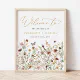 Boho Wildflower Wedding Garden Flowers Welcome Poster | Zazzle