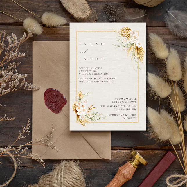 Boho Wildflower Wedding Invitation | Zazzle