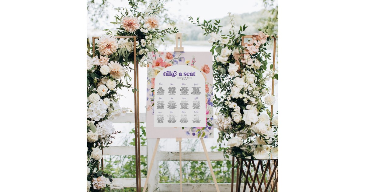 Boho Wildflower | Wedding Table Seating Foam Board | Zazzle
