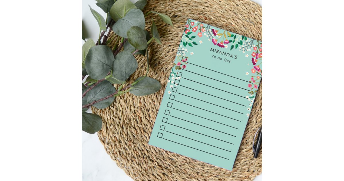 Boho Wildflowers - To Do List - Name Post-it Notes | Zazzle