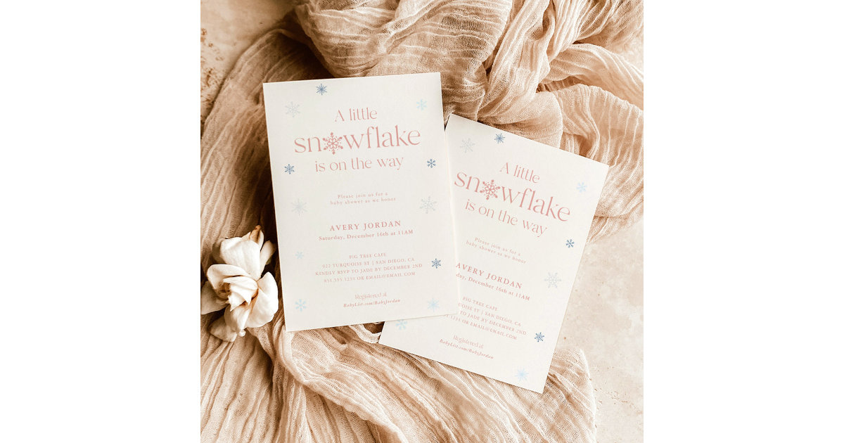 Boho Winter Baby Shower | Snowflake Wonderland Inv Invitation | Zazzle
