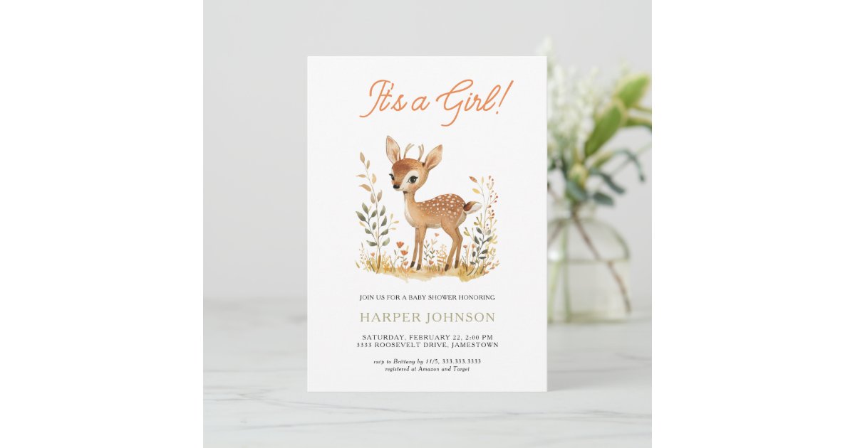 Boho Woodland Animal Baby Shower Invitation | Zazzle