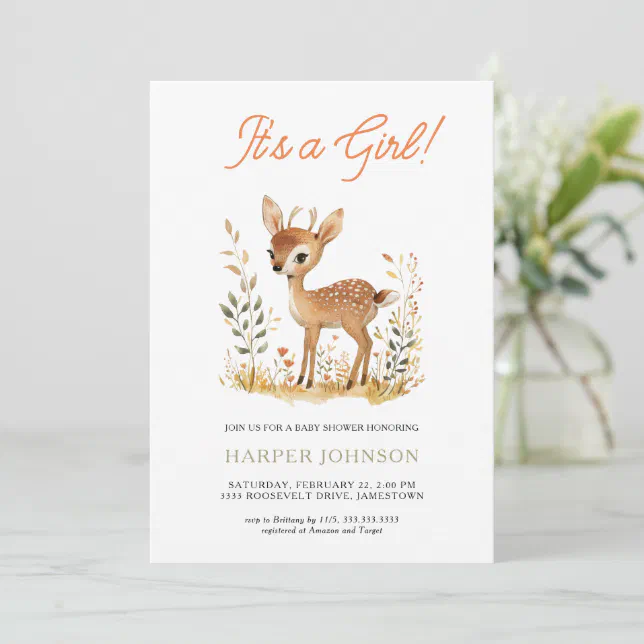 Boho Woodland Animal Baby Shower Invitation | Zazzle