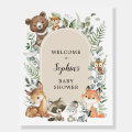 Boho Woodland Animals Greenery Baby Shower Welcome Foam Board | Zazzle
