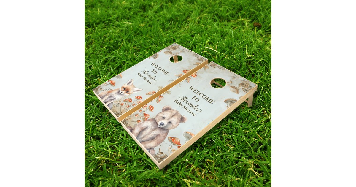 Boho Woodland Baby Shower Cornhole Set | Zazzle