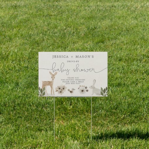 Boho Woodland Drive-By Shower Yard Sign | Zazzle