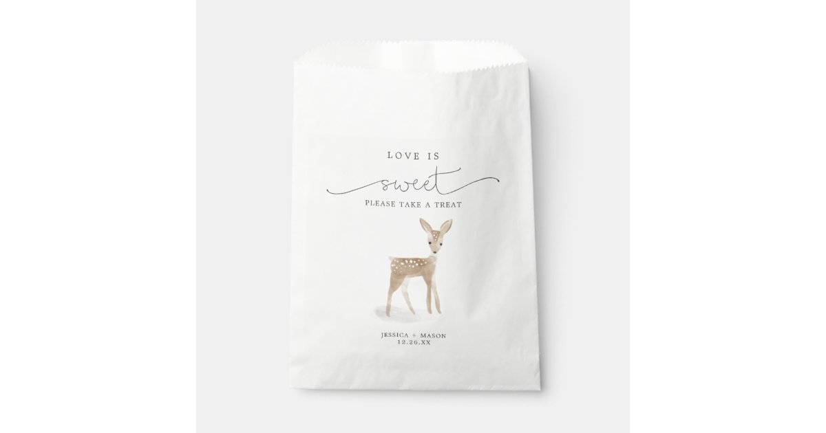 Boho Woodland Love is Sweet Favors Bag Deer | Zazzle